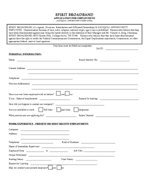 Fillable Online SPIRIT APPLICATION Fax Email Print - pdfFiller