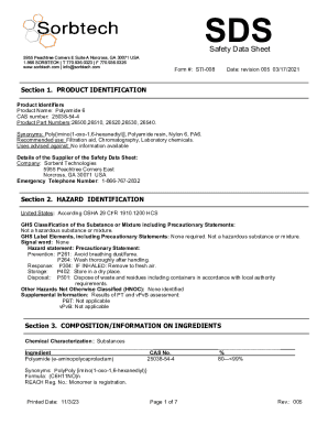 Fillable Online SDS - bsorbtechbbcomb Fax Email Print - pdfFiller