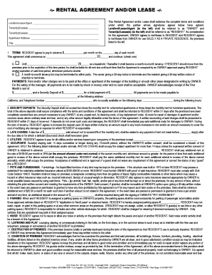 Fillable Online RENTAL AGREEMENT AND/OR LEASE - 211 Ave H, Redondo ... Fax Email Print - pdfFiller