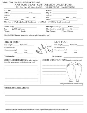Fillable Online Shoe-mod-order-form-gf Fax Email Print - pdfFiller
