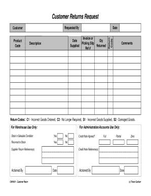 Fillable Online TJCcustreturnPDF Officewise Customer Return Form Fax Email Print - pdfFiller