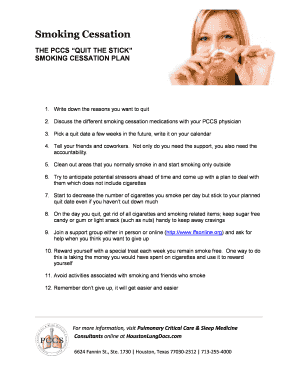 Fillable Online Smoking-Cessation-Tipsdocx Fax Email Print - pdfFiller