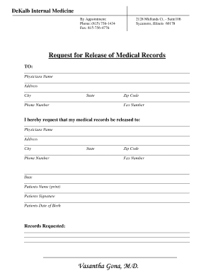Fillable Online Release of Records Form - bdrgonabbcomb Fax Email Print - pdfFiller