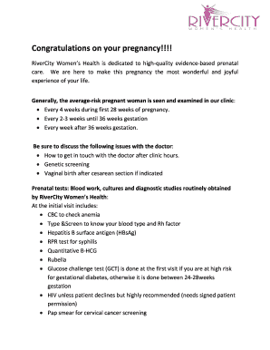 Fillable Online Prenatal Form 6-29-13 Fax Email Print - pdfFiller