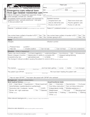 Fillable Online inspiringpeople co Barcode Emergency care referral form ...