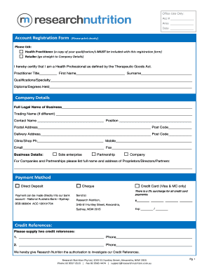 Fillable Online Practitioner Account Registration Form Jan 2012 Fax ...