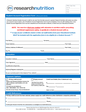 Fillable Online Student Account Registration Form Fax Email Print - pdfFiller