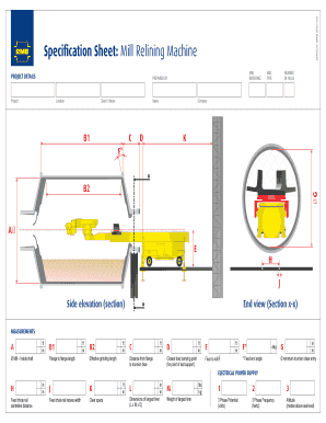 Fillable Online Specification Sheet Mill Relining Machine Fax Email ...