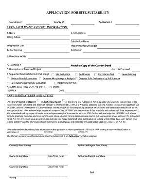 Fillable Online Application for site suitability - Bedford County ...
