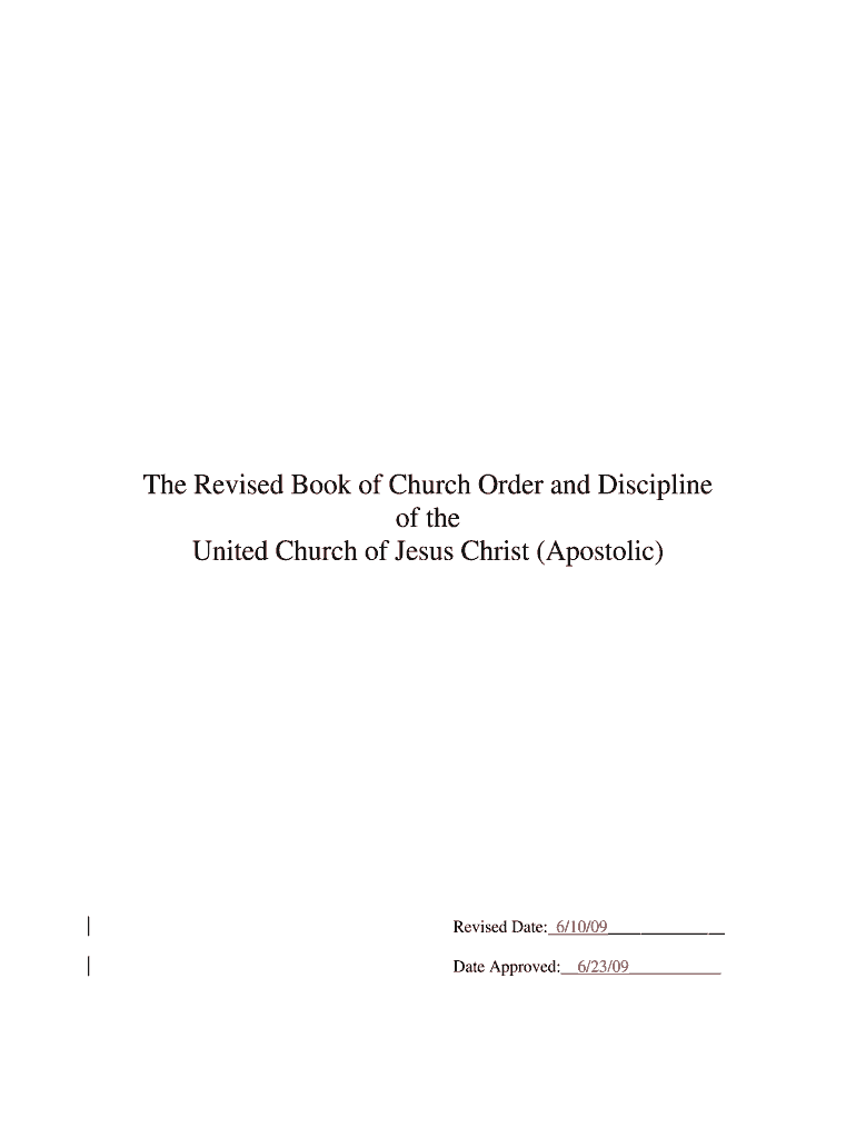 Fillable Online ucjcconvocation The Revised Book of Church Order and ...