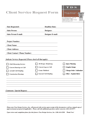 Fillable Online Service Request Form - btruedesignsvcbbcomb Fax Email Print - pdfFiller