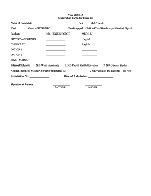 Fillable Online Registration XII Fax Email Print - pdfFiller