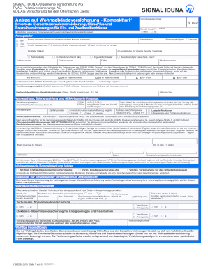 Fillable Online Antrag VG Ein- und Zweifamilienh user Kompakttarif ...