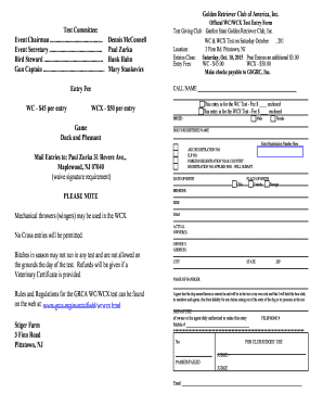 Fillable Online gsgrc For the premium and entry form. - Garden State ...