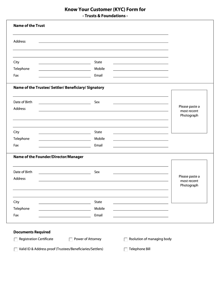 Fillable Online Know Your Customer KYC Form for - Pan Liner Logistics Fax Email Print - pdfFiller