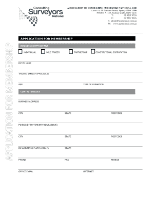 Fillable Online Membership - Consulting Surveyors National Fax Email ...