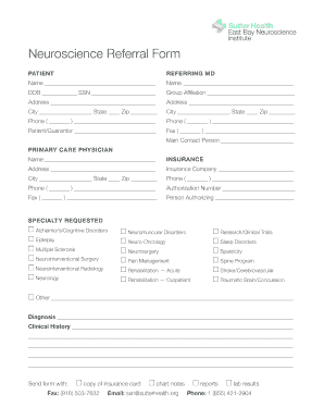 Fillable Online edenmedicalcenter Neuroscience Referral Form - Eden ...