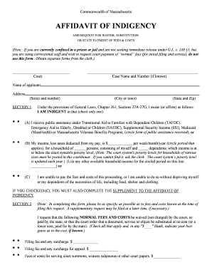 Fillable Online AFFIDAVIT OF INDIGENCY - Family law Fax Email Print ...