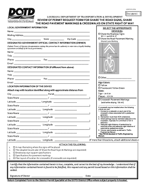 Fillable Online Doc 1 -Share the Road Signs Markings Permit Reques ...