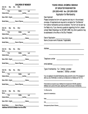 Fillable Online wp yise Young Israel Shomrai Emunah - wp yise Fax Email ...