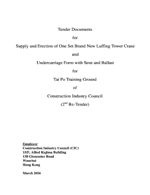 Fillable Online Tender Documents for Supply and Erection of One Set ...