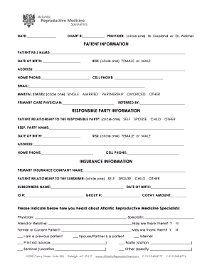 Fillable Online Patient information responsible party information ...