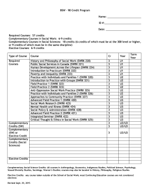 Fillable Online staging mcgill BSW 90 Credit Program - McGill ...