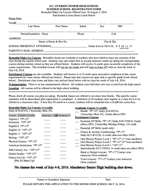 Fillable Online Dc everest senior high school - DC Everest Junior High ...