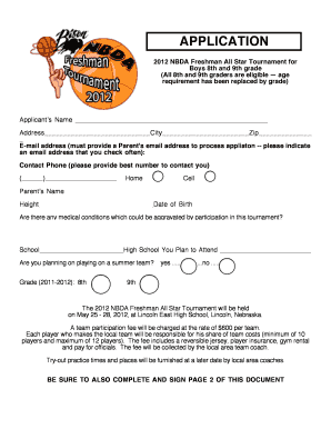 Fillable Online nbda 2012froshtournapp.cwk (WP) - the NBDA Fax Email ...