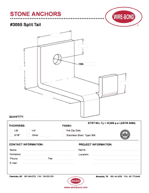 Fillable Online STONE ANCHORS - Wire Bond Fax Email Print - pdfFiller