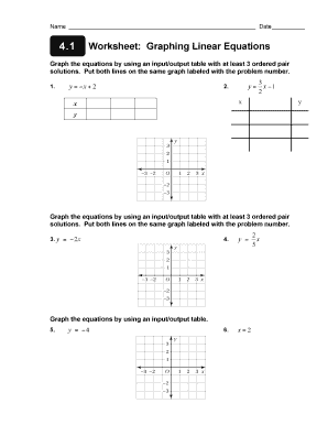 Fillable Online WS -- 41 Graphing Linear Equationsdocx Fax Email Print ...
