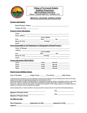 Fillable Online Rental License Application Fax Email Print - pdfFiller