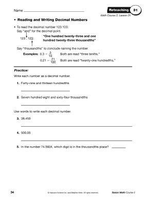 Fillable Online Math Course 2, Lesson 31 Fax Email Print - pdfFiller