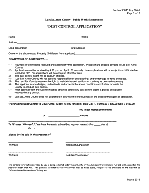 Fillable Online lsac DUST CONTROL APPLICATION - lsacca Fax Email Print ...