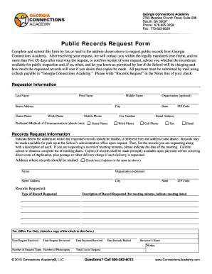 Fillable Online GACA Public Records Request Form 2010-11 Fax Email ...