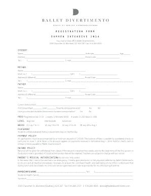 Fillable Online 41 Summer Intensive Registration form EN BG Fax Email ...