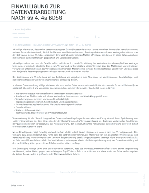 Ausfüllbar Online pst-finanz-gmbh EINWILLIGUNG ZUR DATENVERARBEITUNG ...