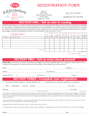 Fillable Online REGISTRATION FORM - Case Knives Fax Email Print - pdfFiller