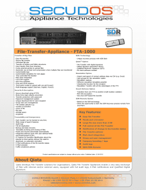 Fillable Online secudos FileTransferAppliance FTA1000 Transfer of Big ...