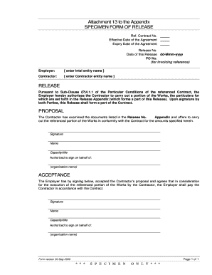 Fillable Online davidwhall Attachment 13 to the Appendix SPECIMEN FORM ...