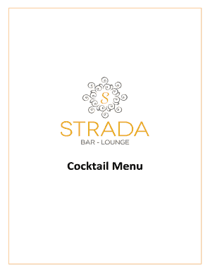 Fillable Online Cocktail Menu - Eltham Gateway Hotel and Conference ...