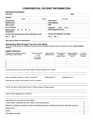 Fillable Online CONFIDENTIAL PATIENT INFORMATION - bbackinlinebbcombau ...