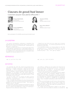 Fillable Online Clauses de good/bad leaver Fax Email Print - pdfFiller