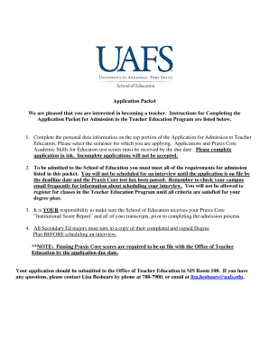 Fillable Online stem uafs Application Packet Application Packet for ...