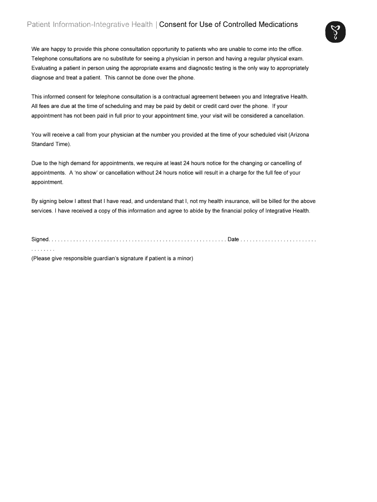 Fillable Online Phone Consult Consent Form - Updated 022416docx Fax ...