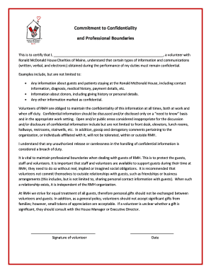 Fillable Online rmhcmaine Background Screening and Confidentiality ...