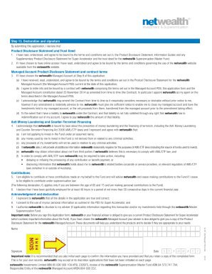 Fillable Online Step 13. Declaration and signature Product Disclosure ...