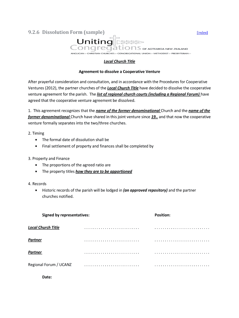Fillable Online ucanz org 926 Dissolution Form sample index - UCANZ ...