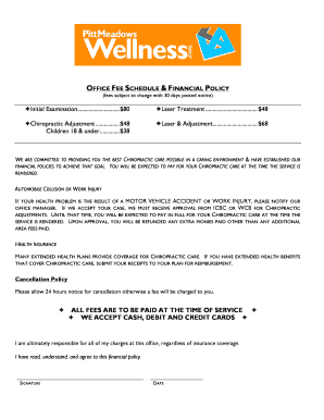 Fillable Online Consent Form & Fee Policy - Pitt Meadows Wellness ...