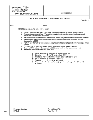 Fillable Online bcsccm VGH / UBCH / GFS ADDRESSOGRAPH PHYSICIANS ORDERS ...